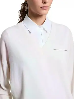 Peserico V-neck Long-sleeve Sweater - Neutrals