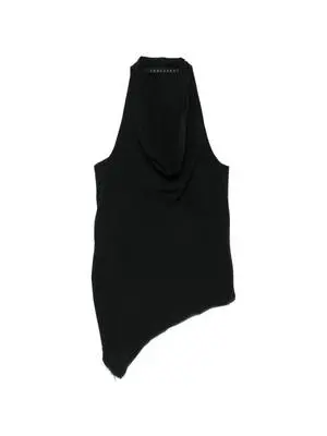 YEHUAFAN Asymmetrical Cowl Neck Sleeveless Top