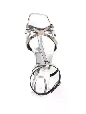 DONNARÌ Leather T-strap Sandals
