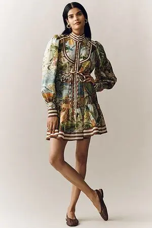 ALEMAIS Toucan Tango Long-sleeve Mini Dress - Multi