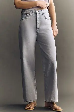 AGOLDE Ren High-rise Crop Wide-leg Jeans - Aura