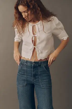 FRAME Modern Pocket High-rise Wide-leg Jeans - Ease