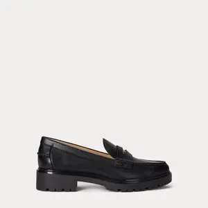 Ralph Lauren Marli Leather Penny Loafer - Black