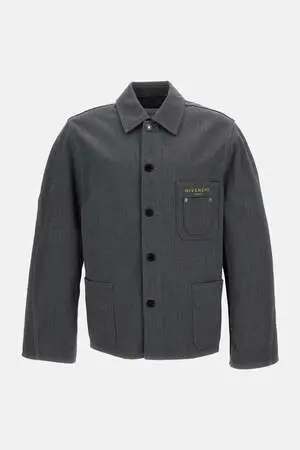 Givenchy Cotton Jacket With Patch Pockets Grey