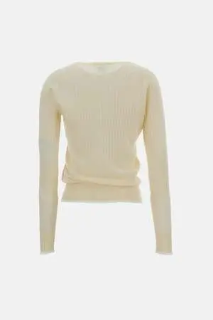 WALES BONNER Ribbed Wool-cotton Blend Sweater - White