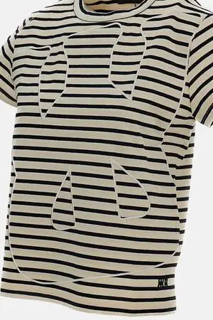 WALES BONNER Short Sleeve Striped T-shirt - Multicolore