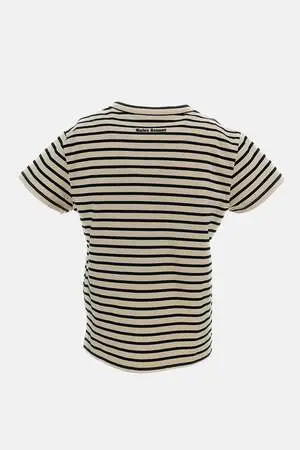 WALES BONNER Short Sleeve Striped T-shirt - White
