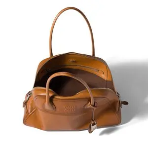 Miu Miu Vivant Leather Bag - Cognac