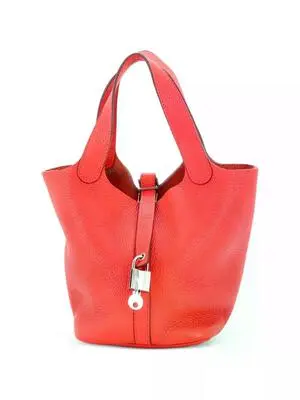 Hermès Picotin Lock Clemence Pm Bucket Bag - Red