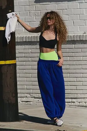 Free People Sweat Equity Convertible Track Pants - Electric Shock