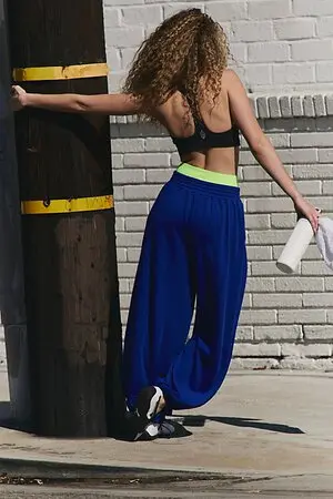 Free People Sweat Equity Convertible Track Pants - Electric Shock