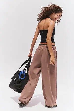 Free People Sweat Equity Convertible Wide Leg Pants - Sandstorm