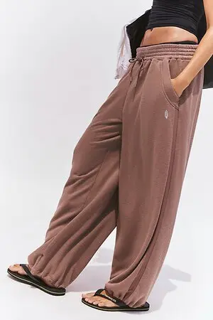 Free People Sweat Equity Convertible Wide Leg Pants - Sandstorm