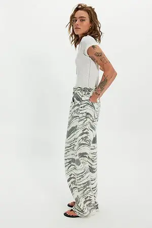 AGOLDE Lyonne Printed Straight Leg Jeans