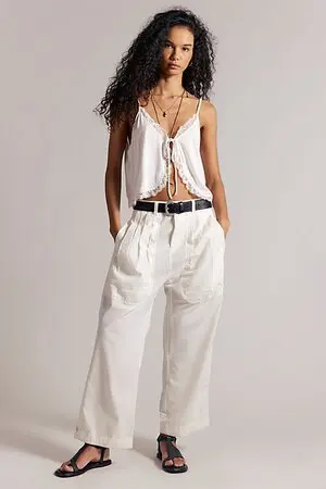 Free People Clover Dropped Trousers - Tofu