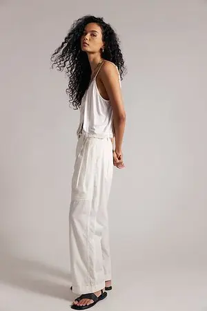 Free People Clover Dropped Harem Trousers - Tofu