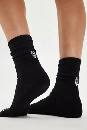 Free People Branded Tube Socks Black