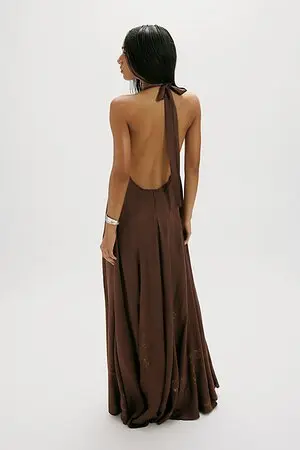 NIGEL PRESTON Halter Maxi Dress