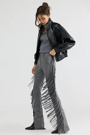 Norma Kamali Fringe Spat Pants