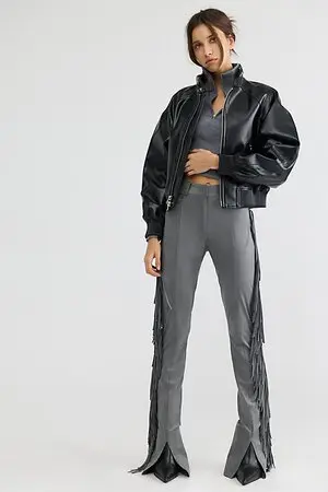 Norma Kamali Fringe Spat Pants