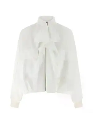 NUDE Ruffled-neck Cotton Jacket