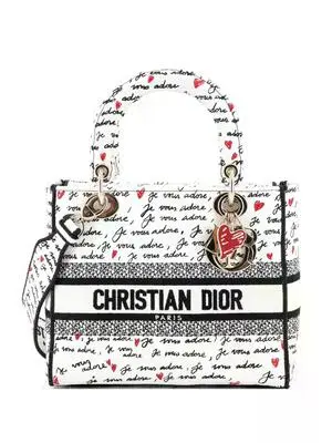 Dior Lady D-lite Embroidered Canvas Satchel - Multicolour