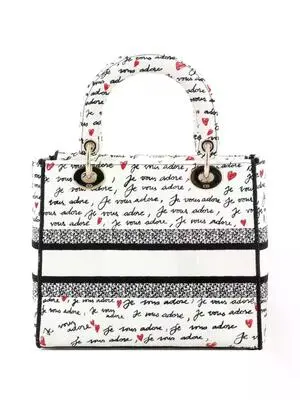 Dior Lady D-lite Embroidered Canvas Satchel - Multicolour