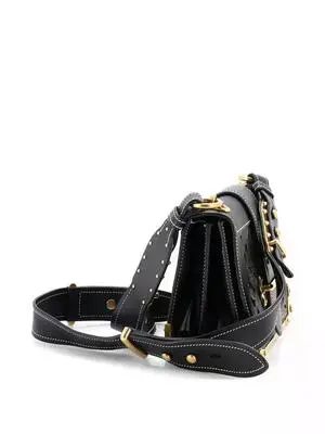 Prada Cahier Studded Laser Cut Small Crossbody Bag - Black