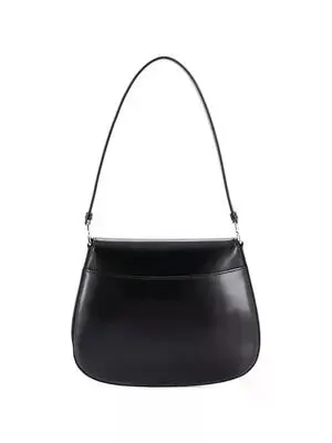 Prada Cleo Flap Shoulder Bag Spazzolato Leather Small - Black