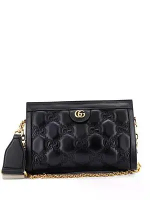 Gucci Gg Matelasse Leather Small Shoulder Bag - Black