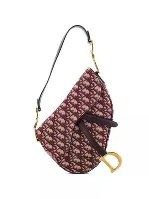 Dior Saddle Handbag Oblique Canvas Medium Shoulder Bag - Red