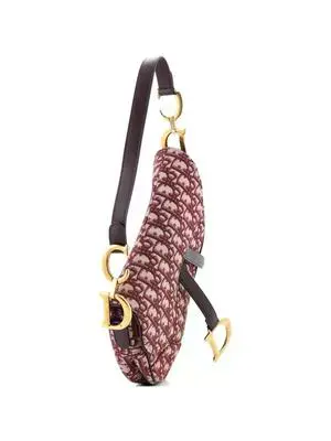 Dior Saddle Handbag Oblique Canvas Medium Shoulder Bag - Red
