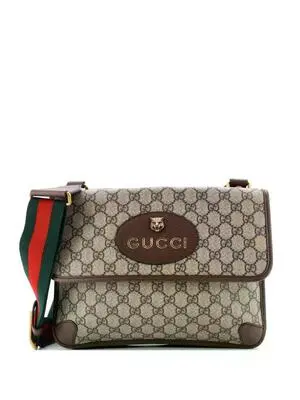 Gucci Neo Vintage Flap Messenger Gg Coated Canvas Medium Crossbody Bag - Brown