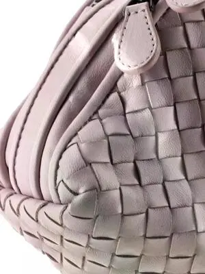 Bottega Veneta Double Zip Nodini Intrecciato Nappa Small Crossbody Bag - Pink