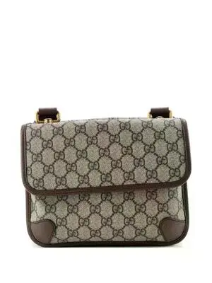 Gucci Neo Vintage Flap Messenger Gg Coated Canvas Small - Brown