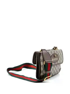 Gucci Neo Vintage Flap Messenger Gg Coated Canvas Small - Brown