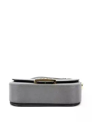 Prada Embleme Flap Bag Saffiano Leather Small Shoulder Bag - Grey