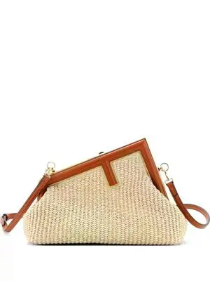 FENDI First Bag Raffia Small Shoulder Bag