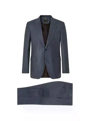 Zegna Teal Wool Suit - Blue