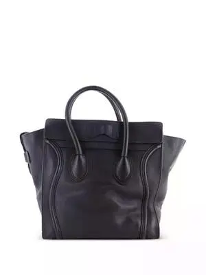 Celine Luggage Bag Grainy Leather Mini Tote - Black
