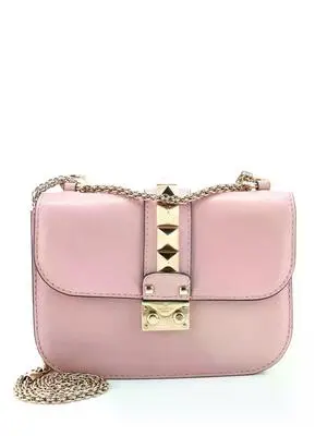Valentino Garavani Glam Lock Leather Small Shoulder Bag - Pink