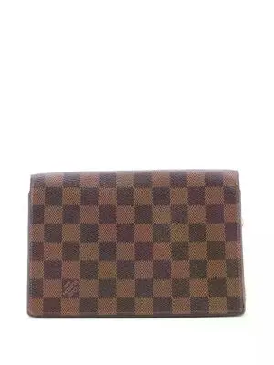 LOUIS VUITTON Vavin Chain Wallet Nm Damier With Leather Crossbody Bag - Brown