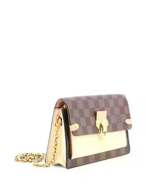 LOUIS VUITTON Vavin Chain Wallet Nm Damier With Leather Crossbody Bag - Brown