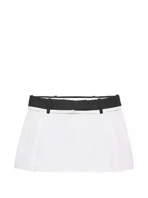 Prada Poplin Miniskirt With Belt - White