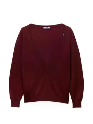 Prada Cashmere V-neck Sweater - Red