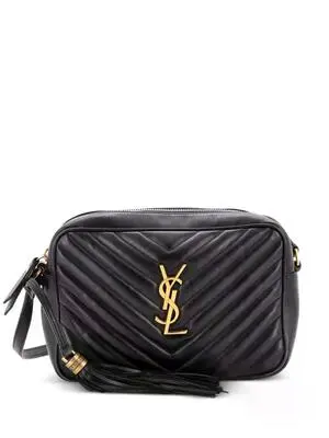 Saint Laurent Lou Camera Bag Matelasse Chevron Leather Small - Black