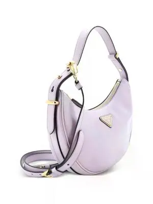 Prada Arque Half Moon Leather Hobo Bag Small