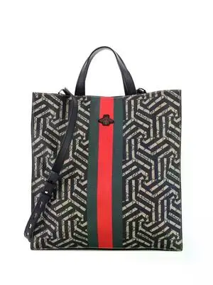 Gucci Convertible Soft Open Caleido Gg Coated Canvas Tote Bag - Brown