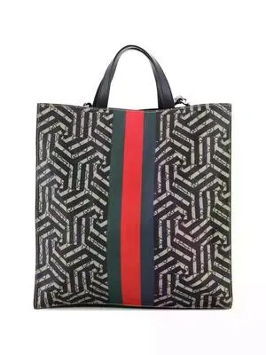 Gucci Convertible Soft Open Caleido Gg Coated Canvas Tote Bag - Brown