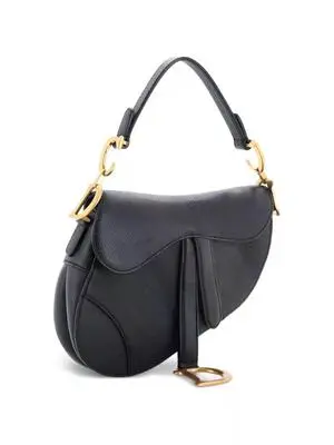 Dior Saddle Leather Mini Shoulder Bag - Black